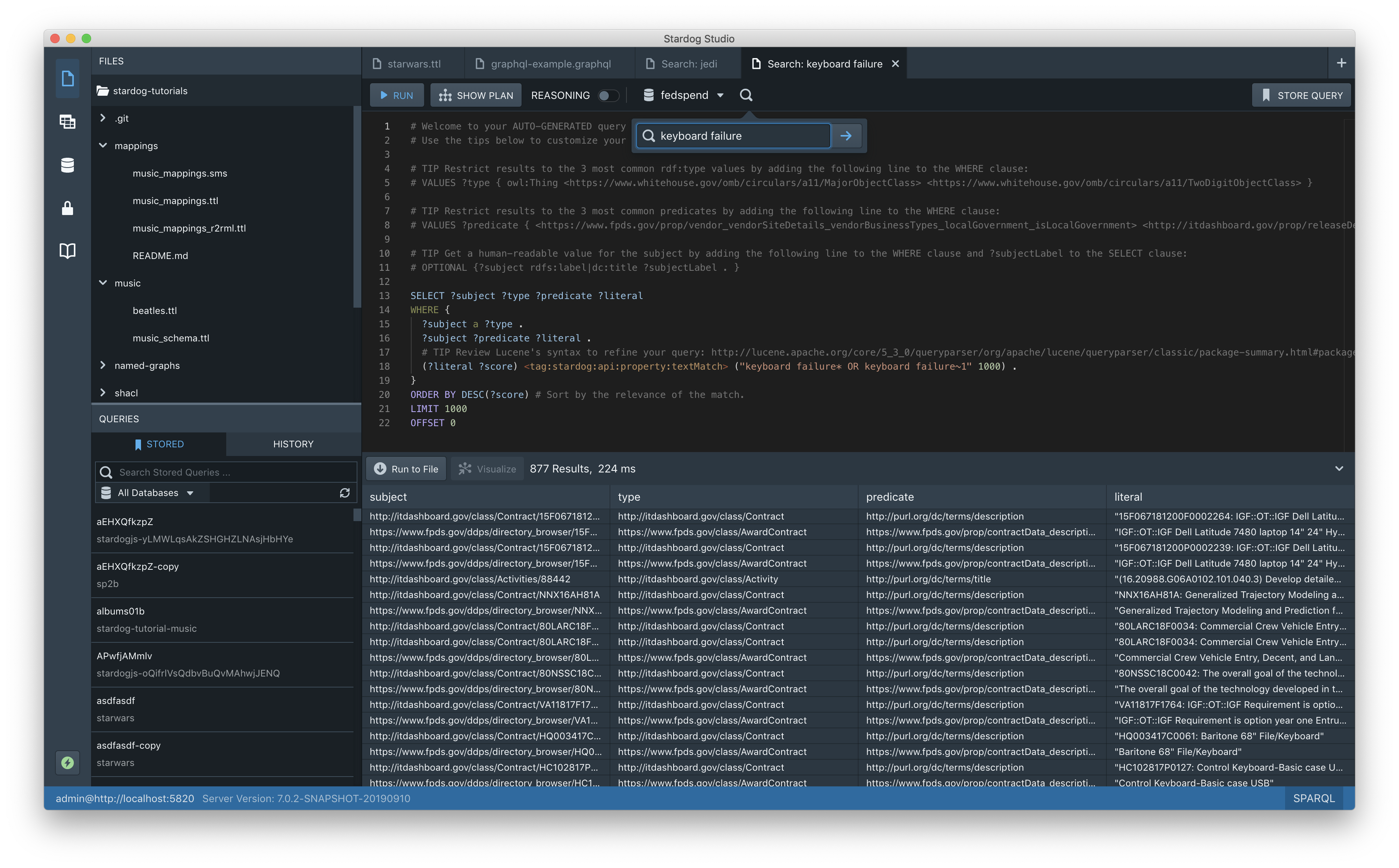 Search in Studio | Stardog