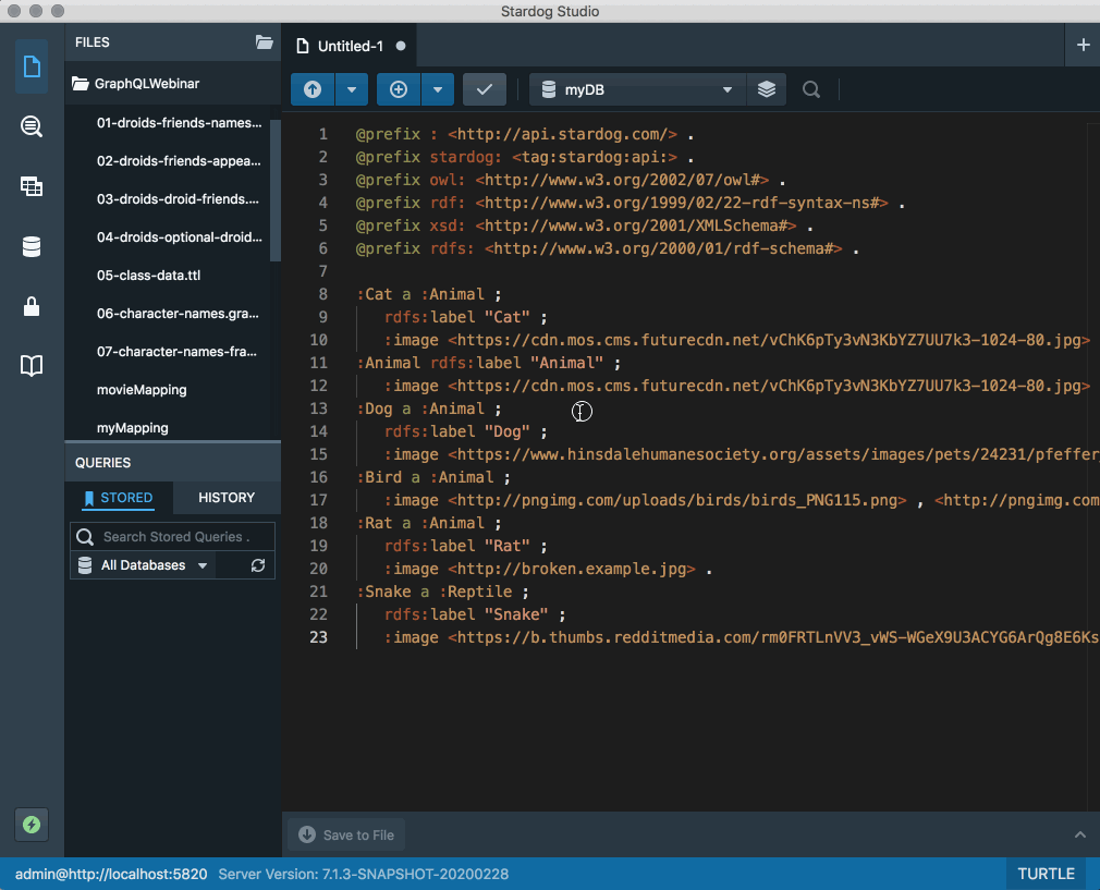 Importing, Exploring, and Exporting your Data with Stardog Studio | Stardog Importing, Exploring, and Exporting your Data with Stardog Studio | Stardog